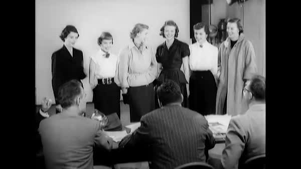 1951 - Finalists in the Miss Rheingold competition are congratulated ...