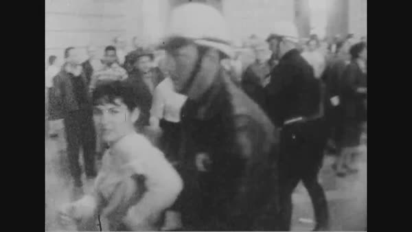 1960—Operation Abolition protesters are arrested during HUAC hearings ...