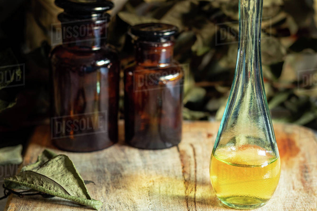 Oil and extract of herbs and aromatic medicinal plants - Stock Photo ...