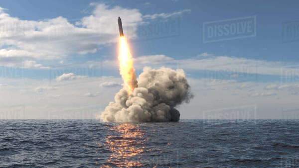 Ballistic missile launch from underwater 3d illustration - Royalty-free ...