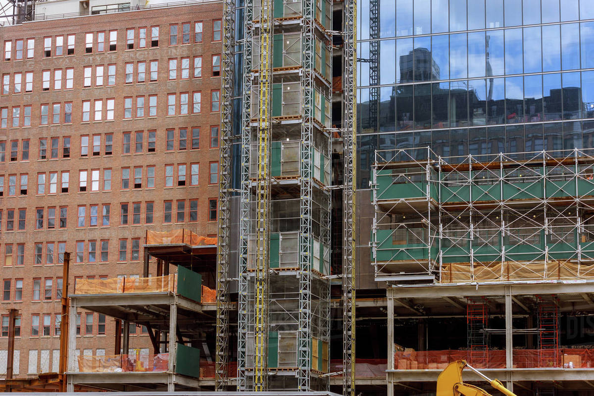Steel design for building under construction site metal beams structure ...