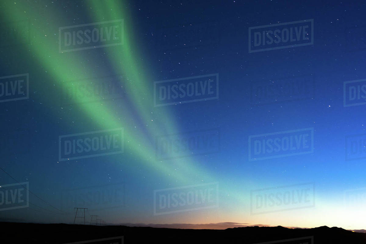 Northern lights at sunset - Royalty-free Stock Photo | Dissolve