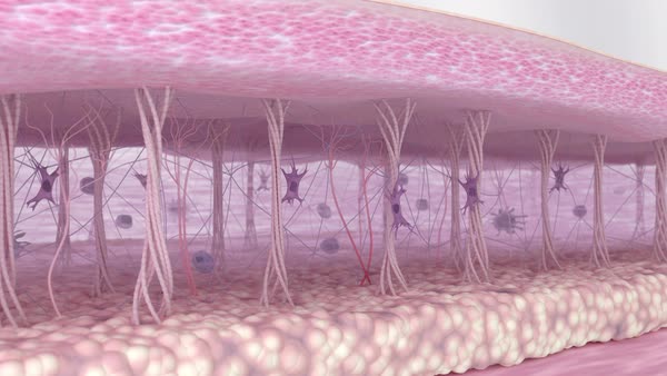 Collagen fibers regeneration in the skin tissues. Fibroblast activation ...