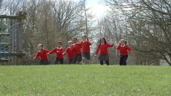 Elementary School Pupils Enjoying Breaktime - 4K Royalty-free Stock ...