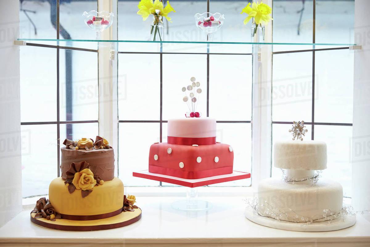 Window display in cake decorating shop - Stock Photo - Dissolve