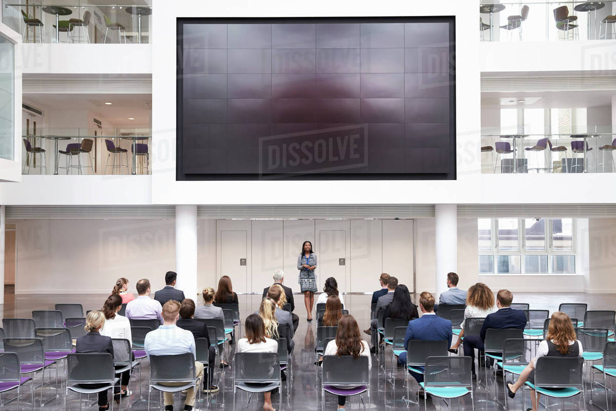 Businesswoman making presentation at conference - Royalty-free Stock ...