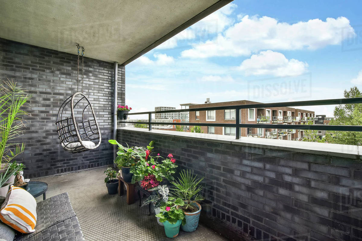 Beautiful view of residential area from balcony - Royalty-free Stock ...