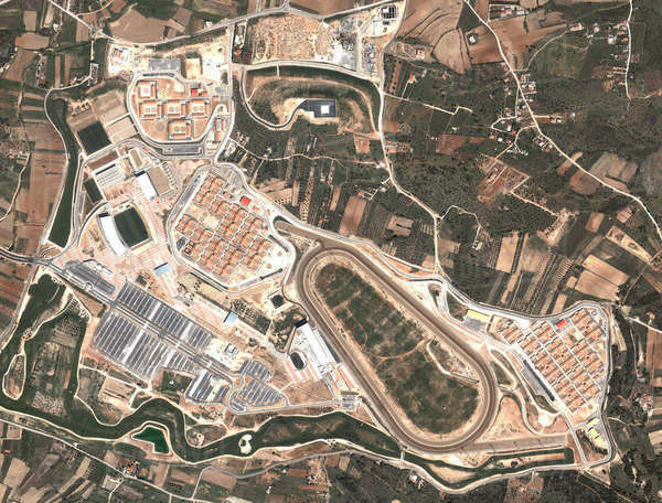 Drone, state and map of city, landscape and satellite scenery of nature ...