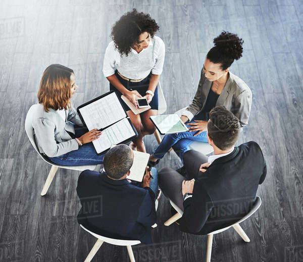 Planning, meeting and business team in office brainstorming for a ...