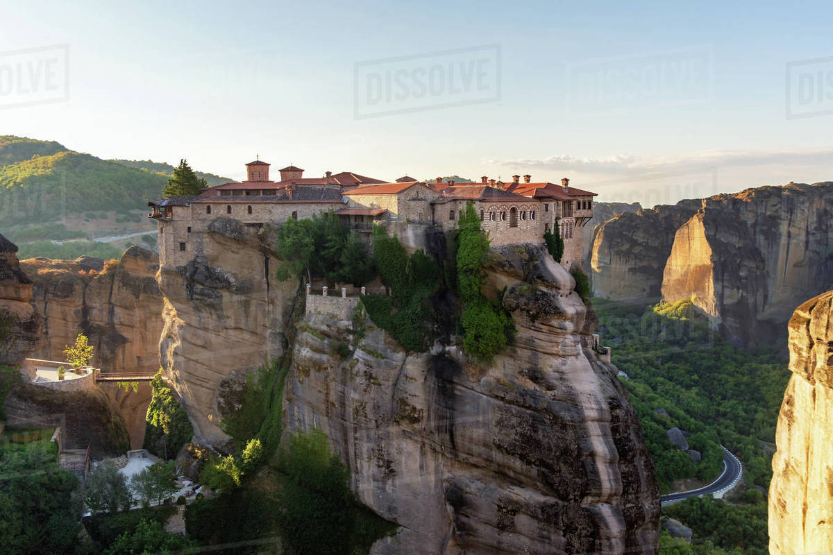 Meteora monasteries, the Holy Monastery of Varlaam at foreground ...