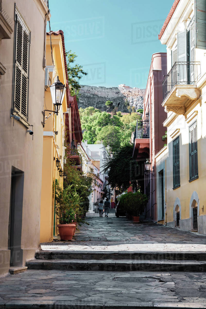 Plaka,an old historical neighbourhood of Athens, clustered around the ...