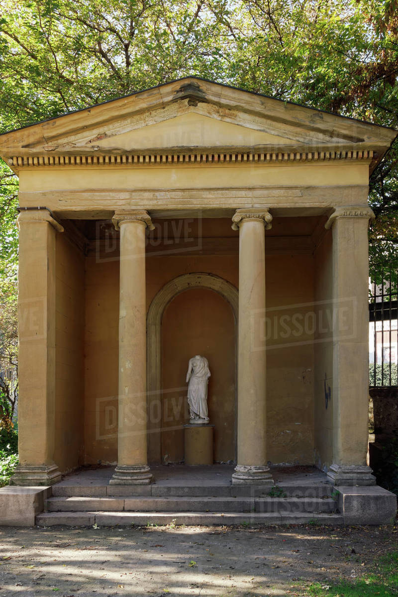 Neoclassical temple - Tempietto del Cagnola with Ionic columns and a ...