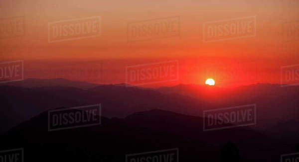 Kutumsang landscape at sunset time, Nepal, Himalayas, Asia - Royalty ...