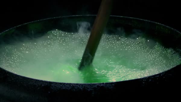 Potion stirring and boiling in cauldron - HD Royalty-free Stock Video ...