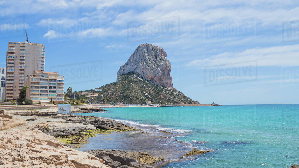 Nice view of the Penon de Ifach and mediterranean sea from Calpe ...
