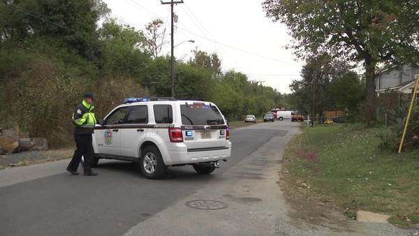 Crime scene police vehicle and officer - Stock Video Footage - Dissolve