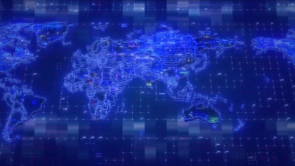 Digital world map animated background - Stock Video Footage - Dissolve