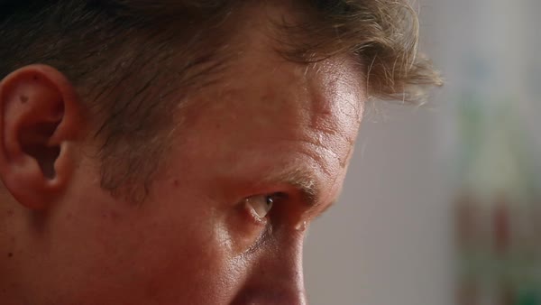 Drops of sweat flowing in the face of the athlete - Stock Video Footage ...