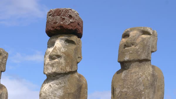 CLOSE UP Detailed shot of mysterious monolithic structures shaped as ...