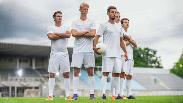Professional Soccer Players Team Posing for a Group Photo Standing on a ...
