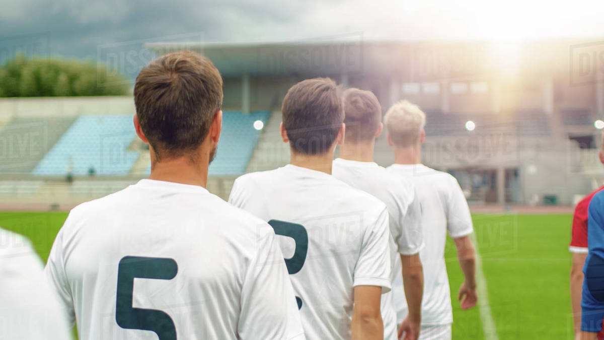 Two Professional Soccer Teams Leaving The Field After Successful Match ...
