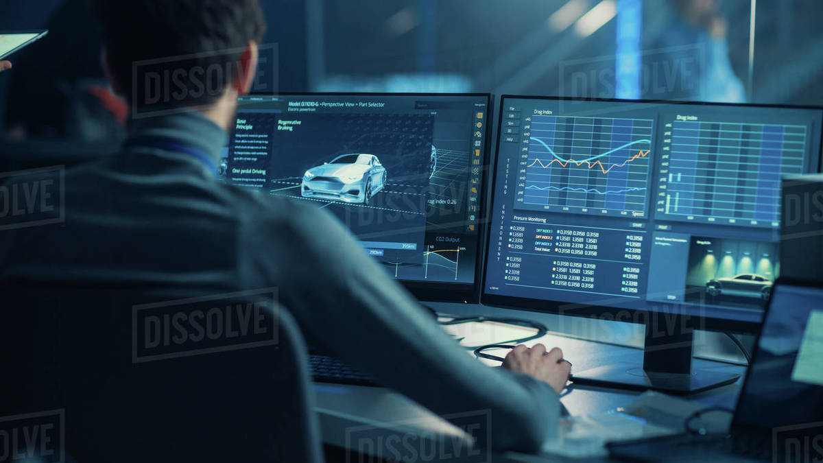 Professional Automotive Graphic Designer is Working on 3D CAD Software ...