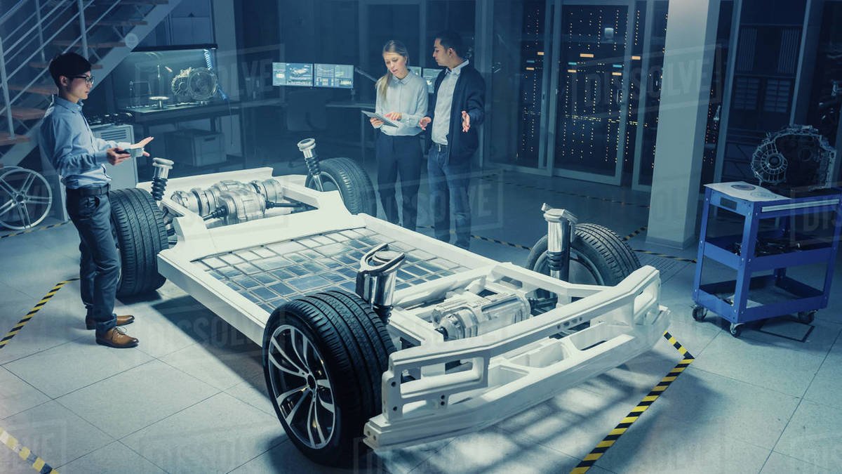 High Angle Shot of a Development Laboratory Room with Diverse ...