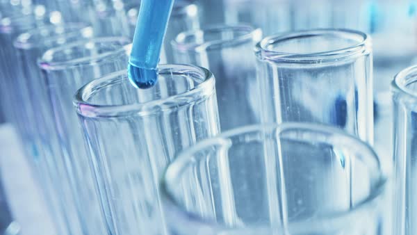 Scientific Laboratory: Pipette Dropping Liquid into Test Tubes, Medical ...
