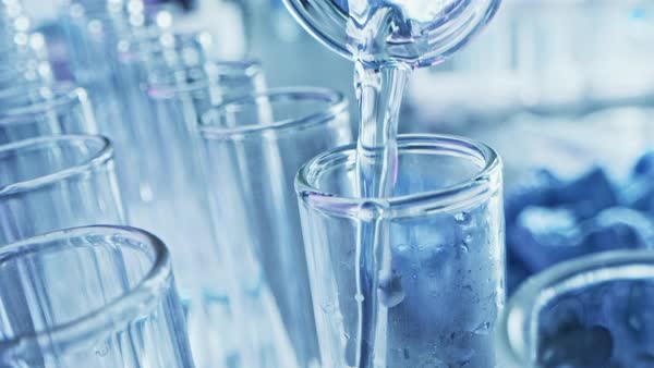 In Laboratory: Hand in Glove Using Test Tube for Mixing Microbiological ...