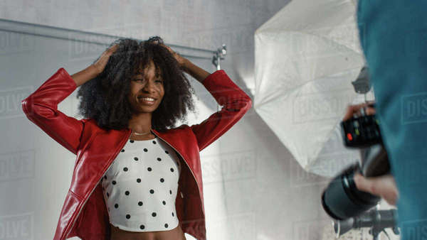 Behind the Scenes on Photo Shoot: Beautiful Black Model Posing for a ...