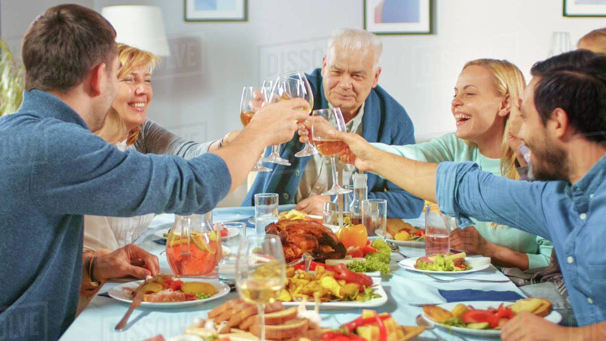 Big Family and Friends Celebration at Home, Diverse Group of Children ...