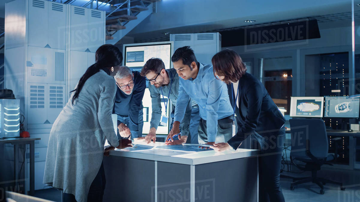 Engineers Meeting in Technology Research Laboratory: Engineers ...