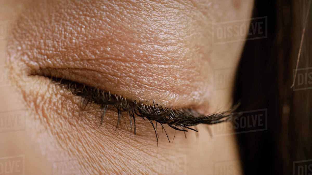 Close Up Macro Shot of an Closed Eye. Young Beatiful Female With Closed ...