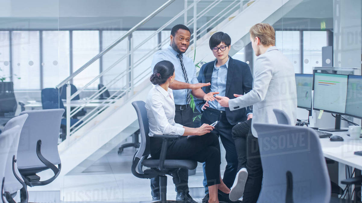 Diverse Multinational Team of Business Managers and Specialists Chat ...