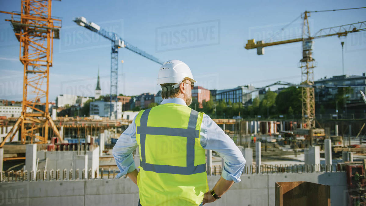 Confident Bearded Head Civil Engineer-Architect in Sunglasses is ...