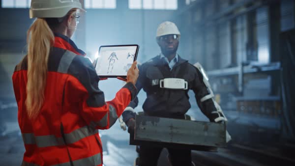 Female Engineer is Testing Vital Components of a Futuristic Bionic ...