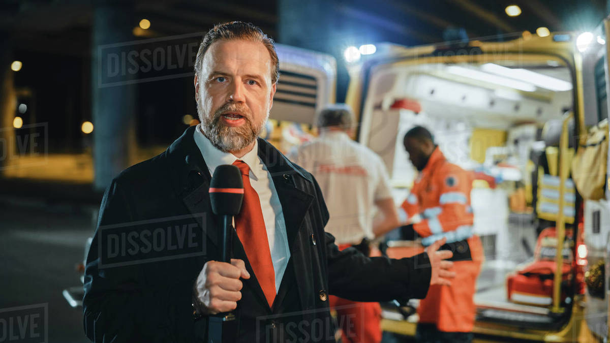 Anchorman Reporting From a Traffic Accident - Royalty-free Stock Photo ...