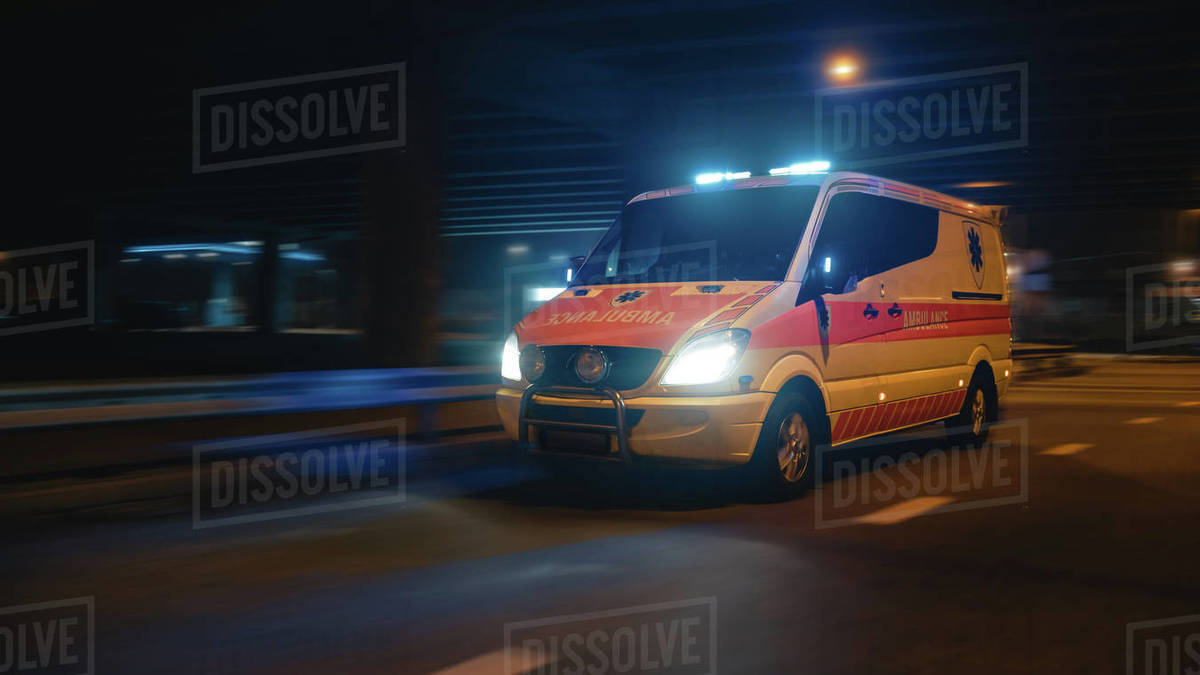 Moving Ambulance with Working Strobe Light - Royalty-free Stock Photo ...