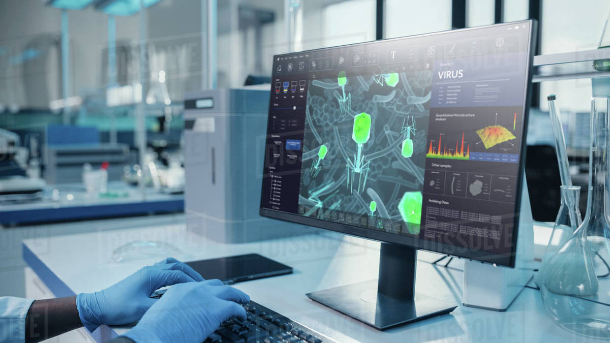 Modern Medical Laboratory: Scientist Wearing Surgical Gloves, Working ...