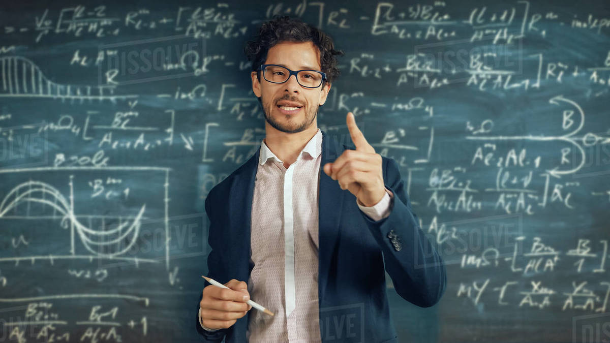 Online e-Education Concept: Teacher Explaining Lesson to a Classroom ...