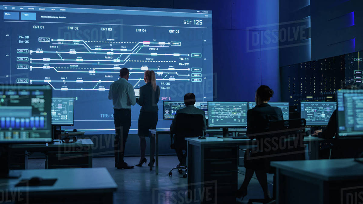 Telecommunications Company System Control and Monitoring Room with ...