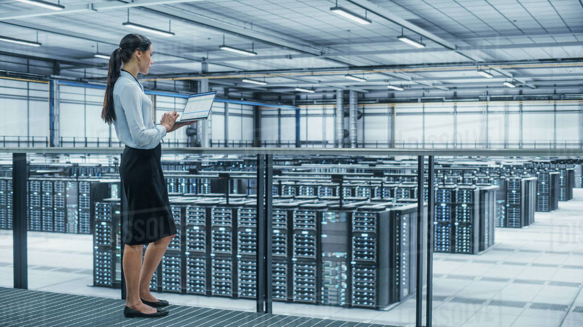 Data Center Engineer Using Laptop Computer - Royalty-free Stock Photo ...