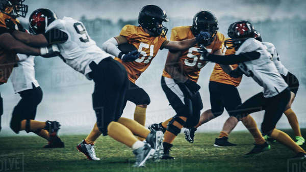 American Football Field Two Teams Compete - Royalty-free Stock Photo ...
