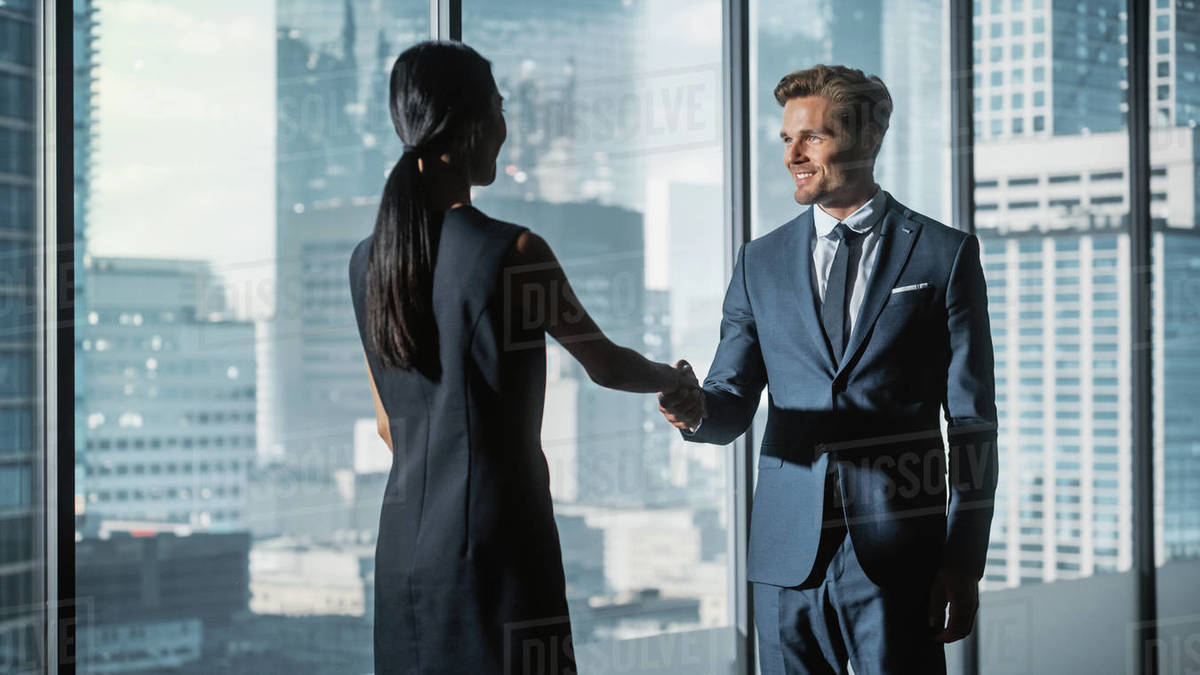 Two Adult Professionals Talking About Business - Stock Photo - Dissolve