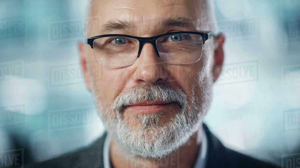 Portrait of Middle Aged Bearded Man Looking at Camera and Smiling ...