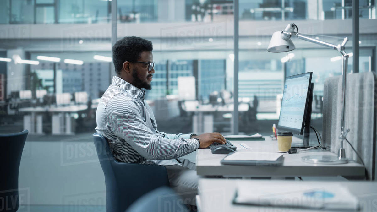 Business Manager Using Computer Marketing Plans - Royalty-free Stock ...