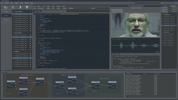 Advanced Monitoring System with Analytical Technical Infographics. Dark ...