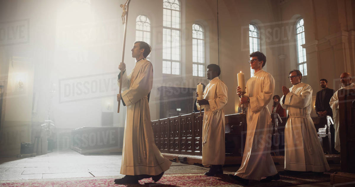 Liturgy in Grand Church: Majestic Procession Of Ministers And Priests ...