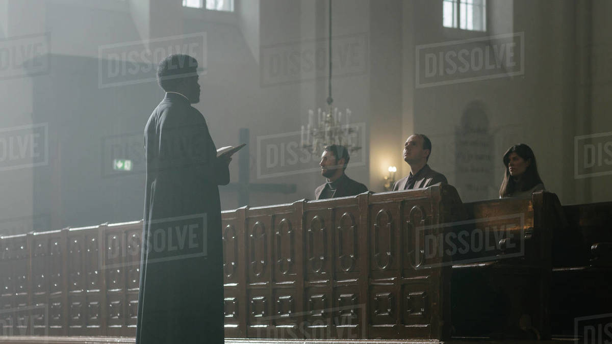 Service Sermon In Christian Church: Portrait of Minister Leading ...