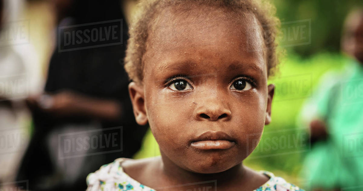 Close Up Portrait of a Cute African Little Todller Smiling at the ...